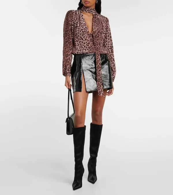 Rixo Moss Leopard-print Silk Blouse - Multicoloured