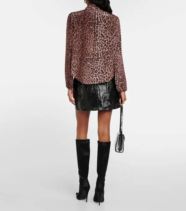 Rixo Moss Leopard-print Silk Blouse - Multicoloured