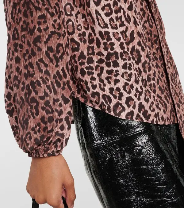 Rixo Moss Leopard-print Silk Blouse - Multicoloured