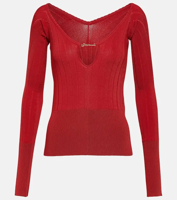 Jacquemus Le Haut Pralu Off-shoulder Sweater - Red