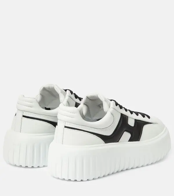 Hogan H-stripes Leather Lace-up Sneakers - White
