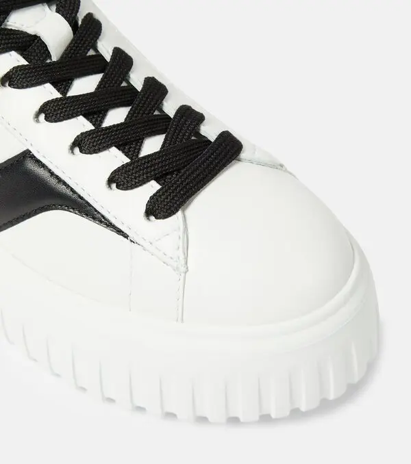 Hogan H-stripes Leather Lace-up Sneakers - White