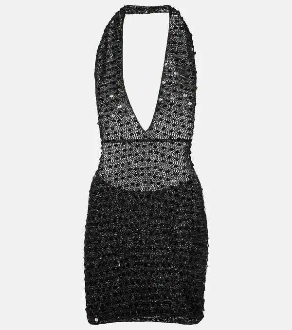 AYA MUSE Sequined Halterneck Minidress