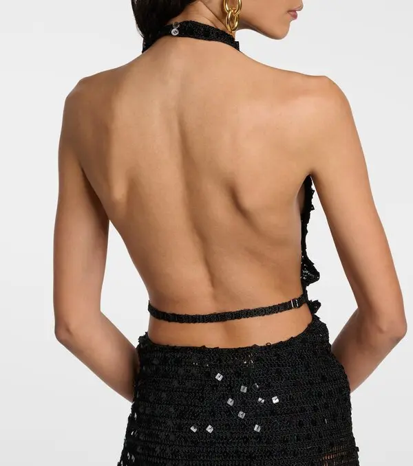 AYA MUSE Sequined Halterneck Minidress
