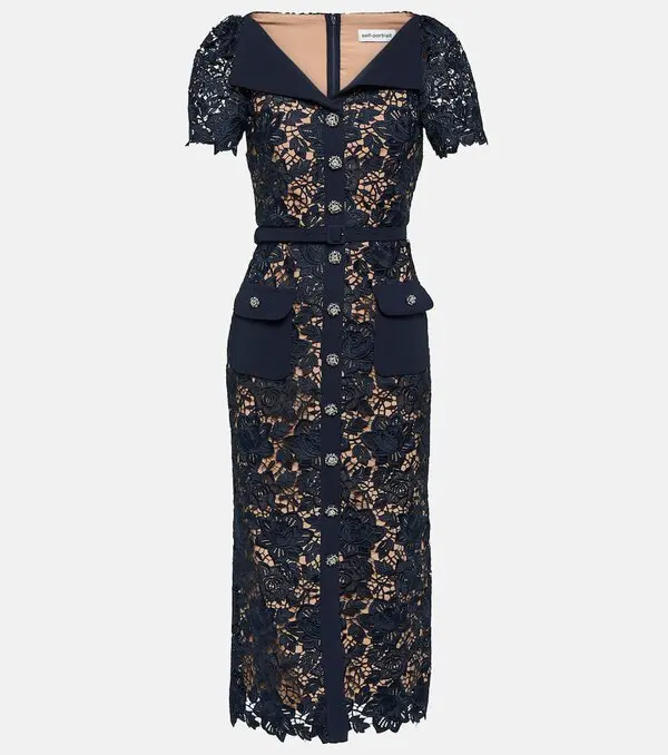 SELF-PORTRAIT Lace Midi Dress