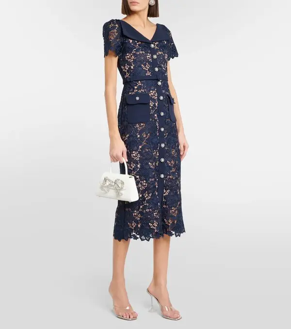 SELF-PORTRAIT Lace Midi Dress