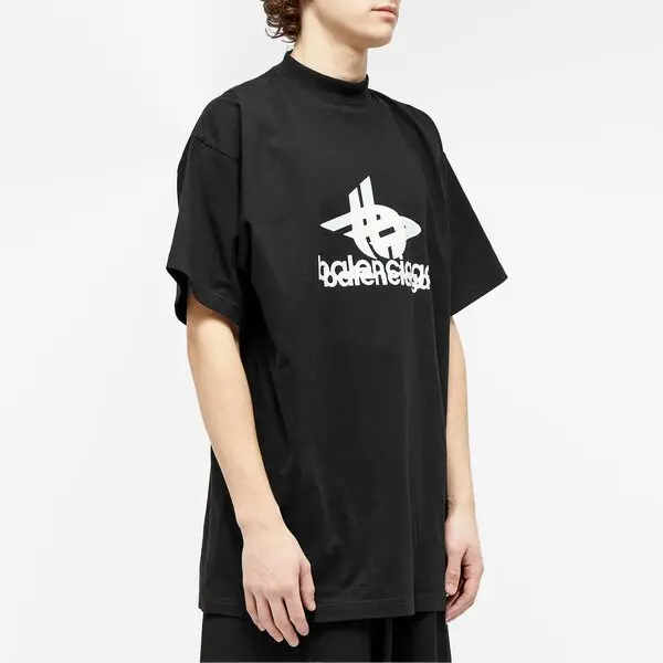 Balenciaga Logo T-Shirt In Black/White - 45% Off | Editorialist