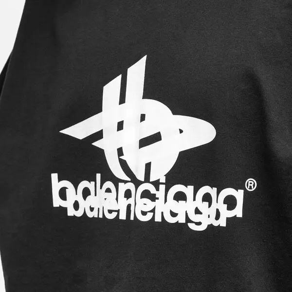 Balenciaga Logo T-Shirt In Black/White - 45% Off | Editorialist