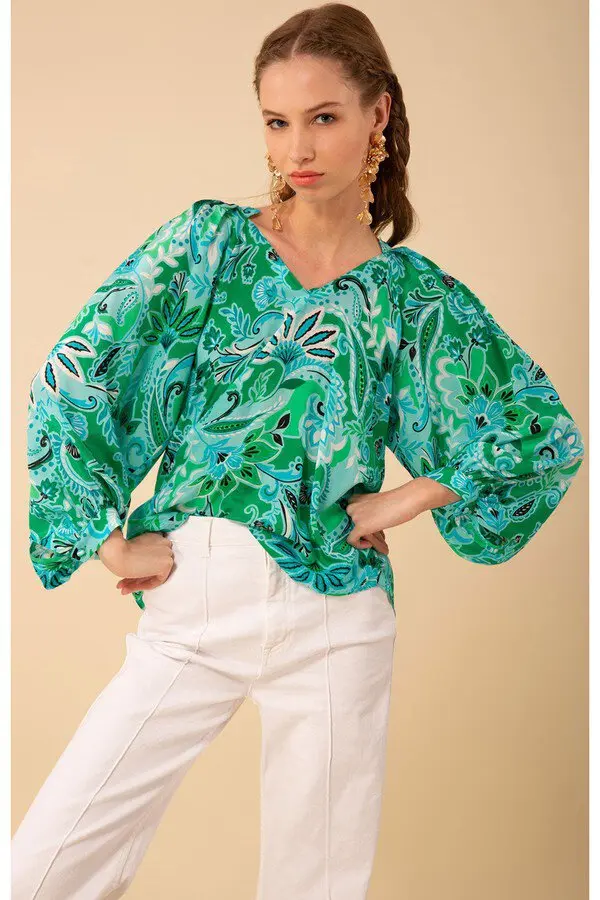 Hale Bob Josie Silk Top - Blue