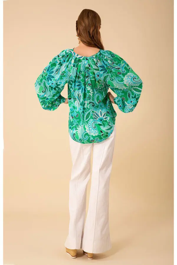 Hale Bob Josie Silk Top - Blue