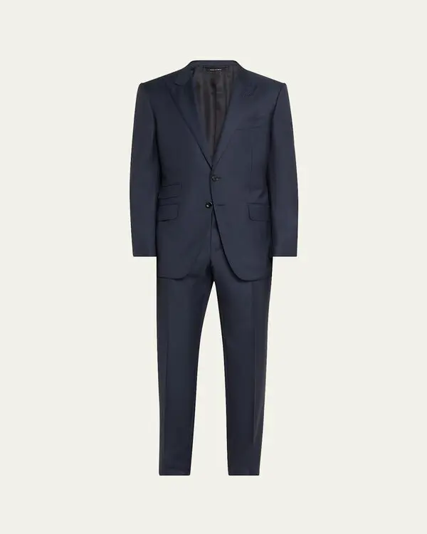 TOM FORD Modern Fit Sharkskin Suit - Dark Blue