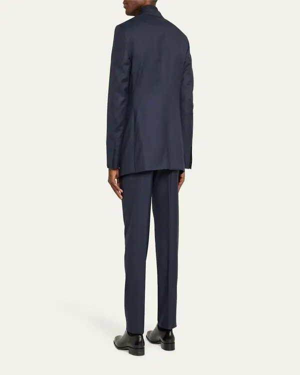TOM FORD Modern Fit Sharkskin Suit - Dark Blue