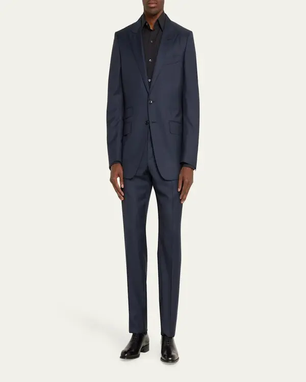 TOM FORD Modern Fit Sharkskin Suit - Dark Blue
