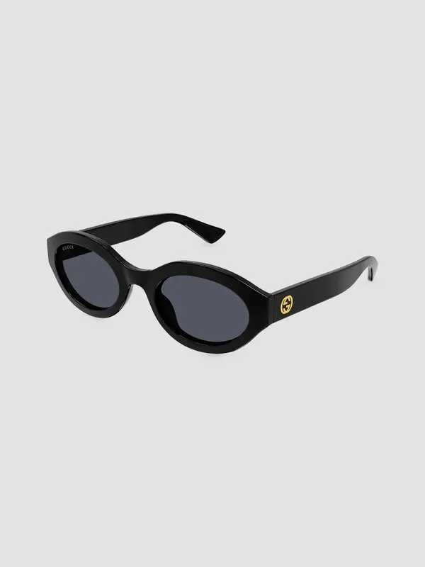 Gucci Minimal Gg 53mm Oval Sunglasses - Black Grey