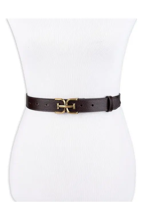 Sam Edelman Logo Buckle Leather Belt - Brown
