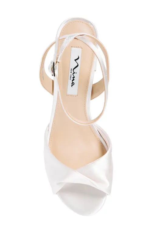 Nina Nigella Glitter Ankle-wrap Sandal - Ivory