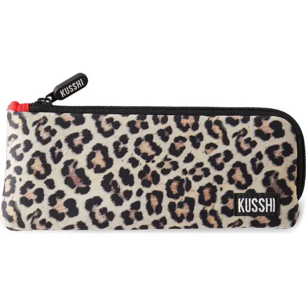 KUSSHI Cosmetics Pencil Case - Leopard/red