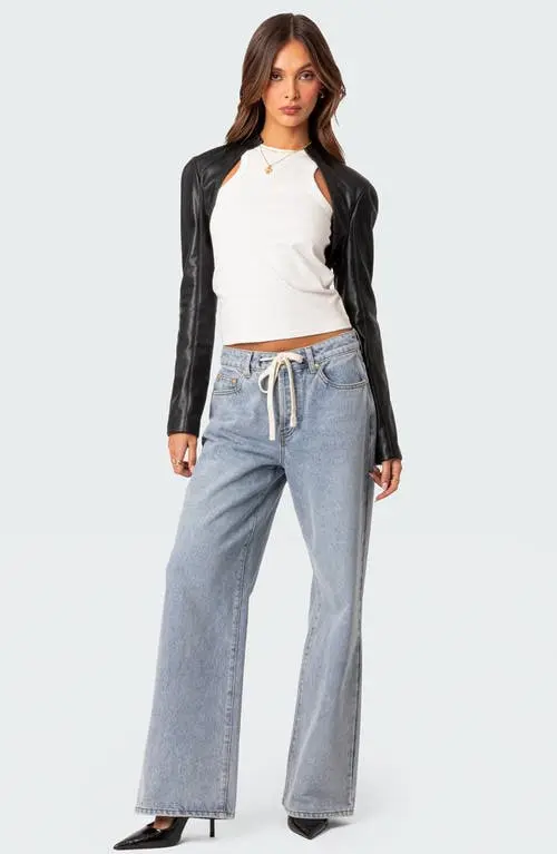 EDIKTED Wynn Low Rise Wide Leg Jeans