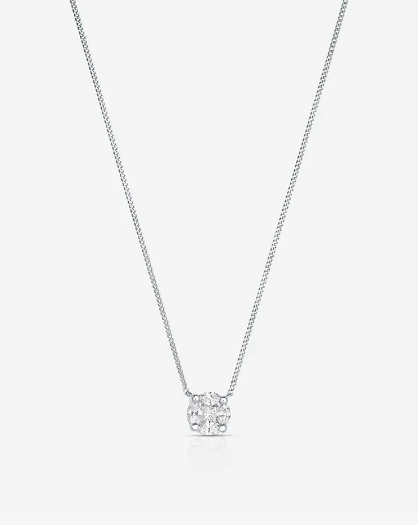 Ring Concierge Round Illusion Diamond Pendant Necklace - One-color