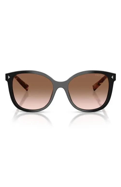 Prada 53mm Square Sunglasses - Black/brown Gradient