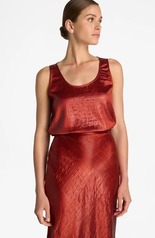 St. John Croc Textured A-line Skirt