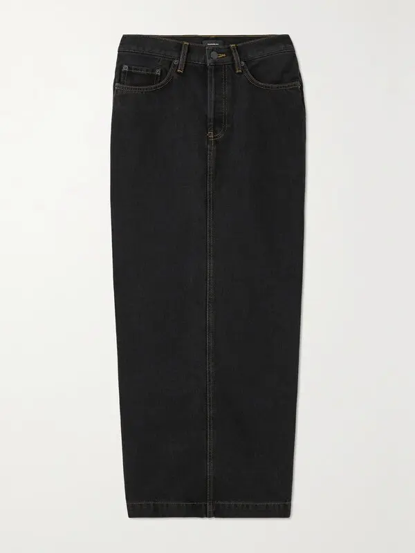 Wardrobe.NYC Denim Maxi Skirt - Black