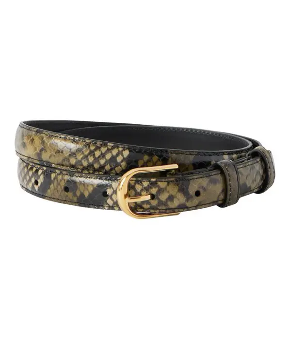 NILI LOTAN Jane Snake-effect Leather Belt - Brown