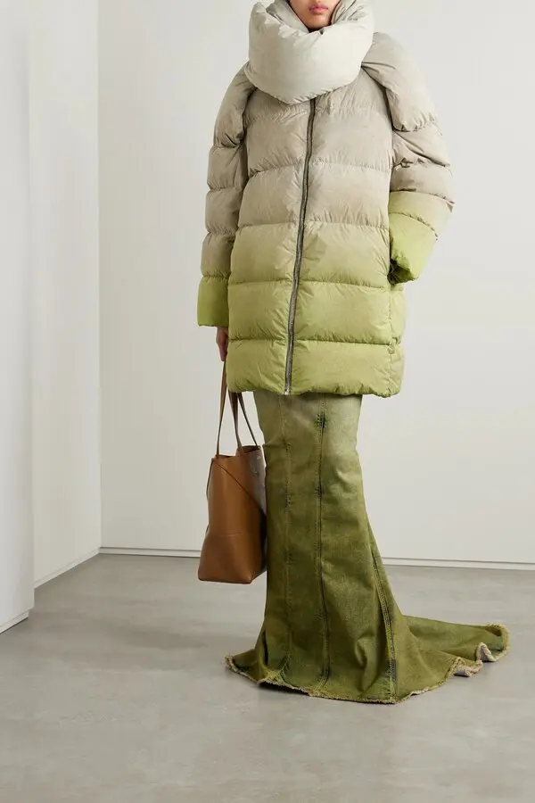 Rick Owens Convertible Dégradé Quilted Shell Down Jacket