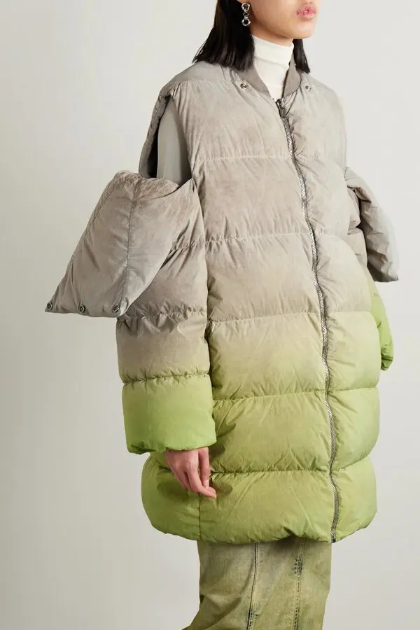 Rick Owens Convertible Dégradé Quilted Shell Down Jacket