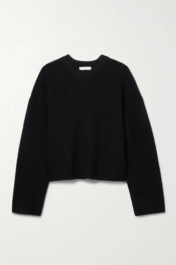 Co Ribbed Wool Cropped Sweater
