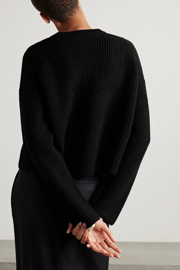 Co Ribbed Wool Cropped Sweater