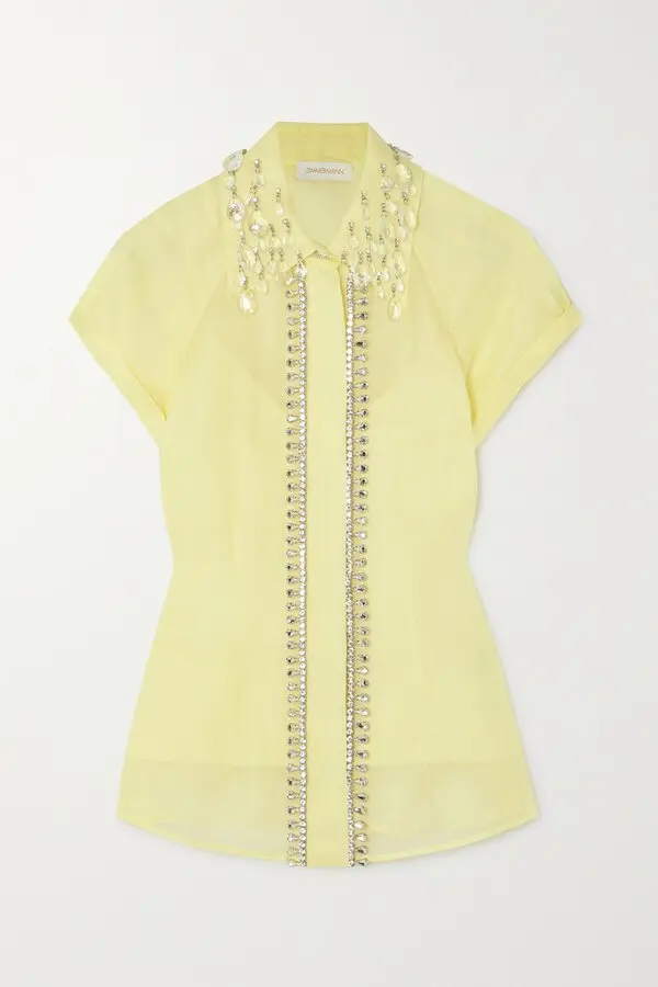 Zimmermann Matchmaker Crystal-embellished Shirt