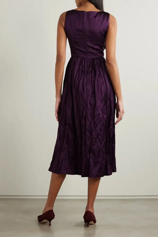 Erdem Embellished Sequined Satin Midi Dress