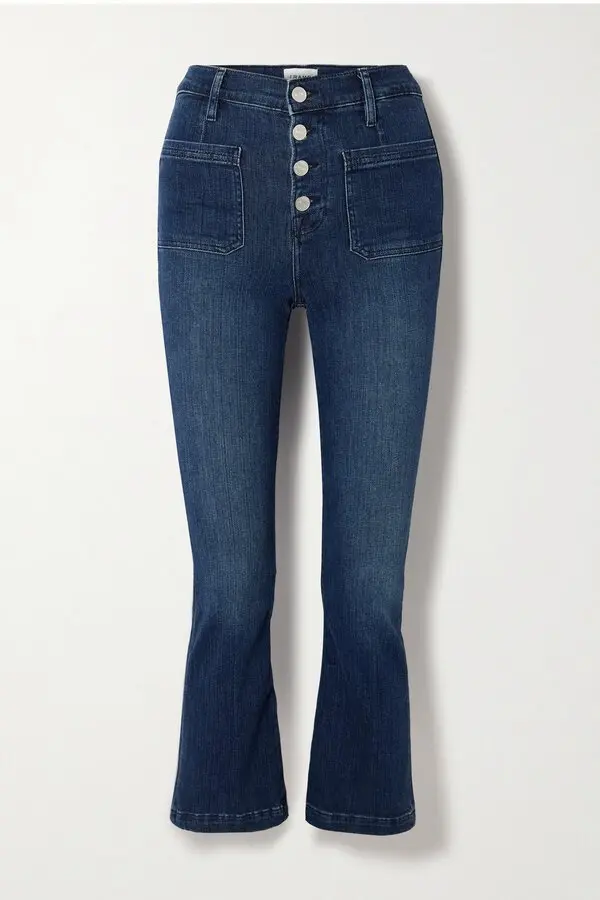 FRAME Le Bardot Cropped Flare Jeans