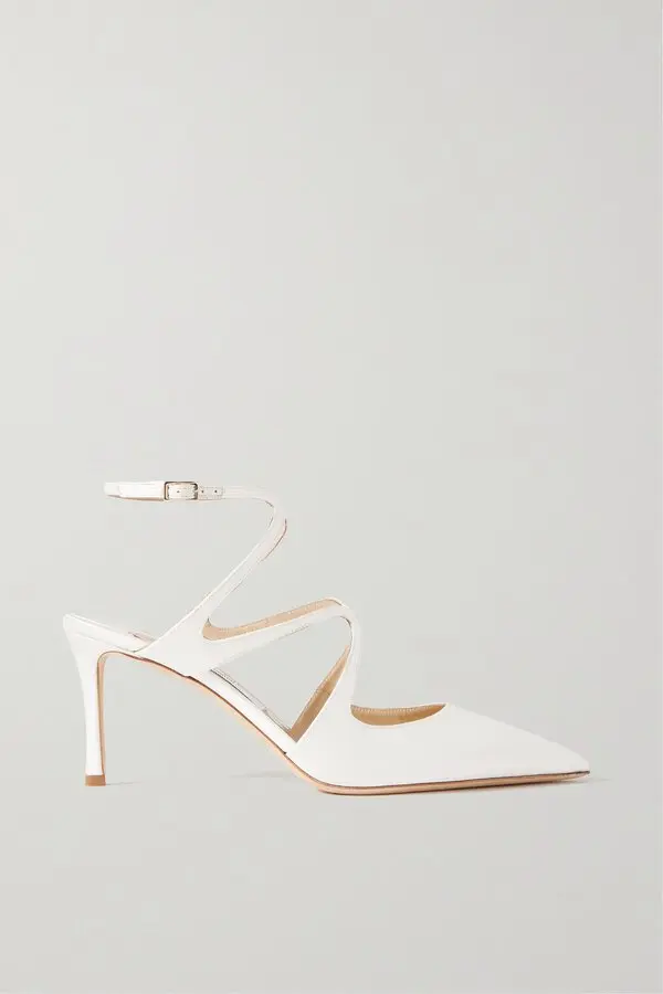 JIMMY CHOO Azia 95 Satin Pumps - White