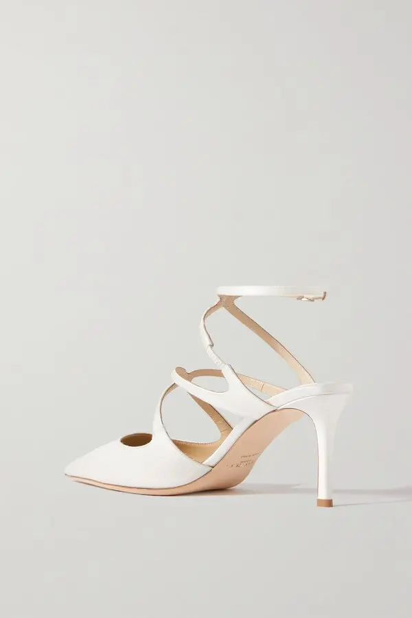 JIMMY CHOO Azia 95 Satin Pumps - White