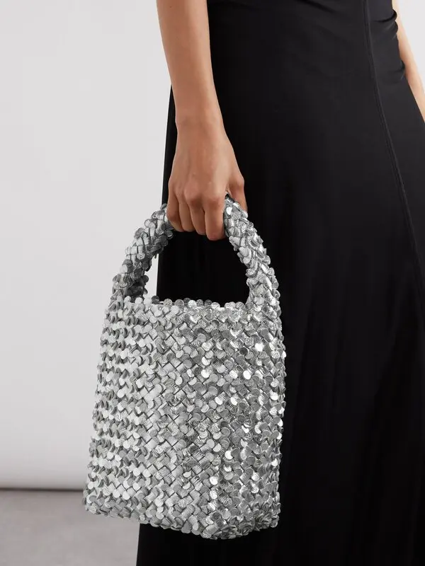 Bottega Veneta Small Intrecciato Metallic Leather Bucket Bag