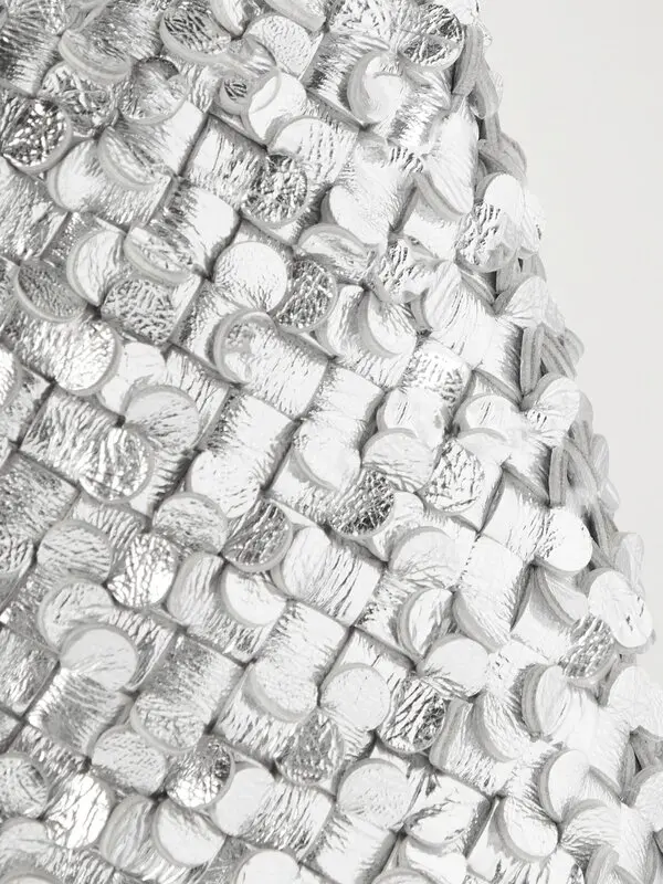 Bottega Veneta Small Intrecciato Metallic Leather Bucket Bag
