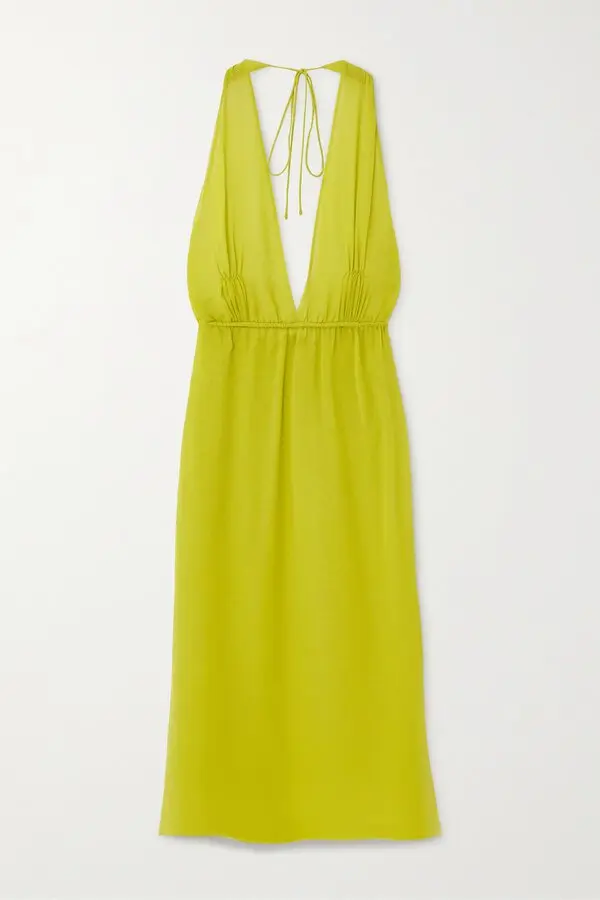 Christopher Esber Silk-georgette Halterneck Midi Dress