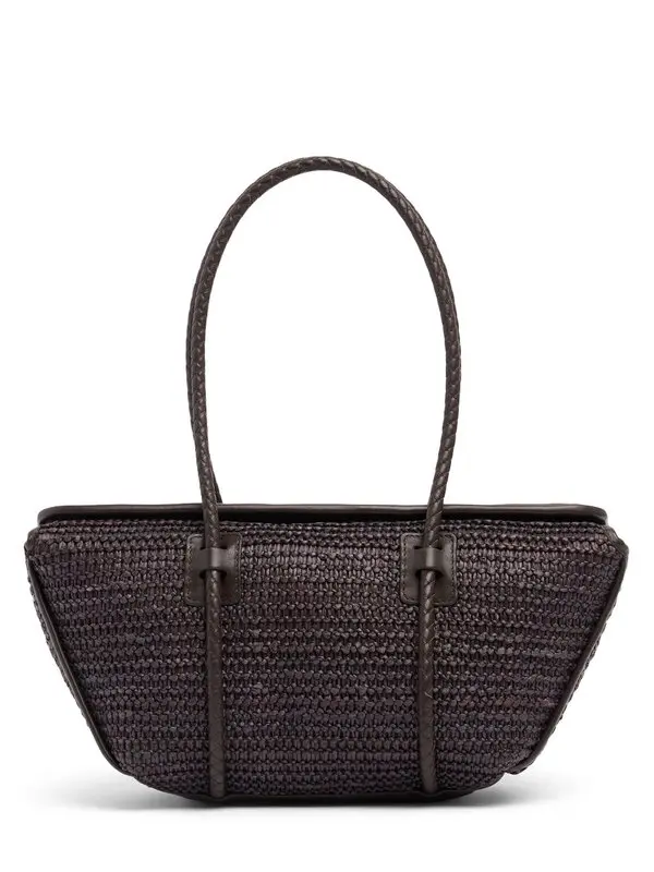 Hereu Forna Raffia & Leather Shoulder Bag