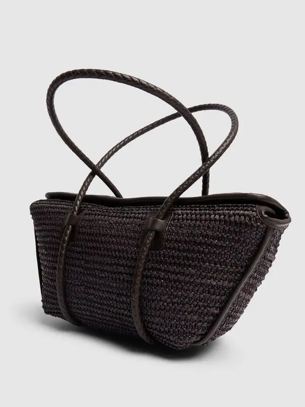 Hereu Forna Raffia & Leather Shoulder Bag