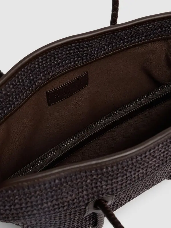 Hereu Forna Raffia & Leather Shoulder Bag