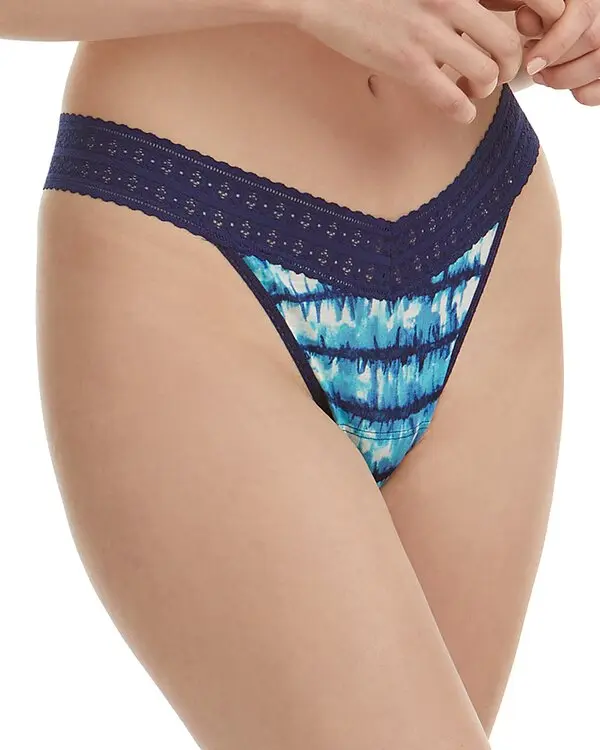 Hanky Panky Printed Dreamease Original Rise Thong - Indigo Stripe