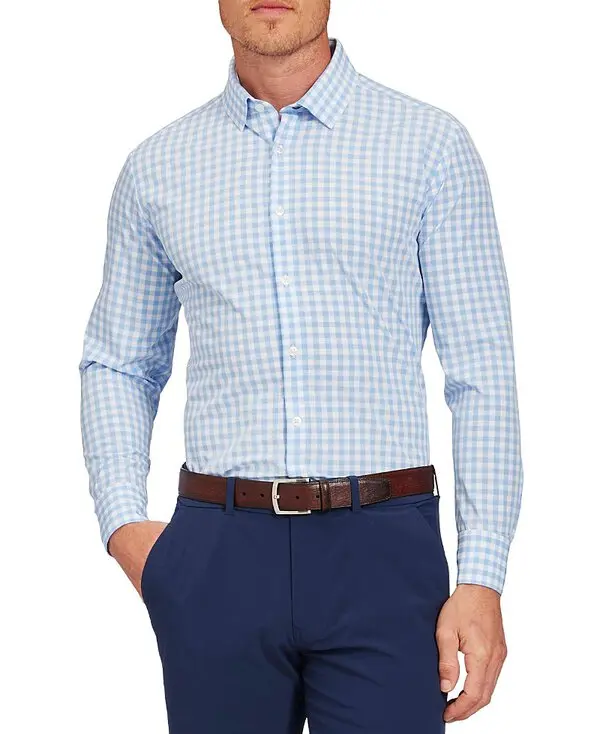 Mizzen+main Leeward Dress Shirt - Light Blue Gingham