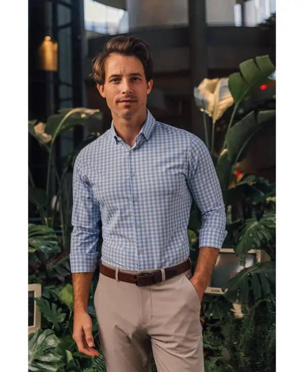 Mizzen+main Leeward Dress Shirt - Light Blue Gingham