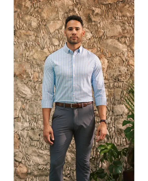 Mizzen+main Leeward Dress Shirt - Light Blue Gingham