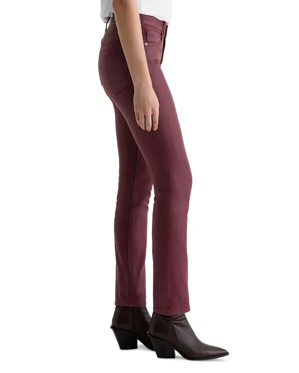 Ag Mari Coated Mid Rise Slim Jeans - Winery