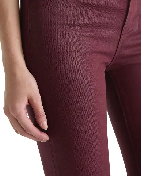 Ag Mari Coated Mid Rise Slim Jeans - Winery
