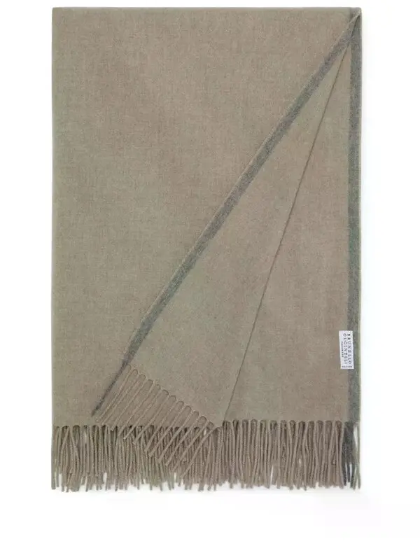 Brunello Cucinelli Fringed-hem Cashmere Blanket - Brown