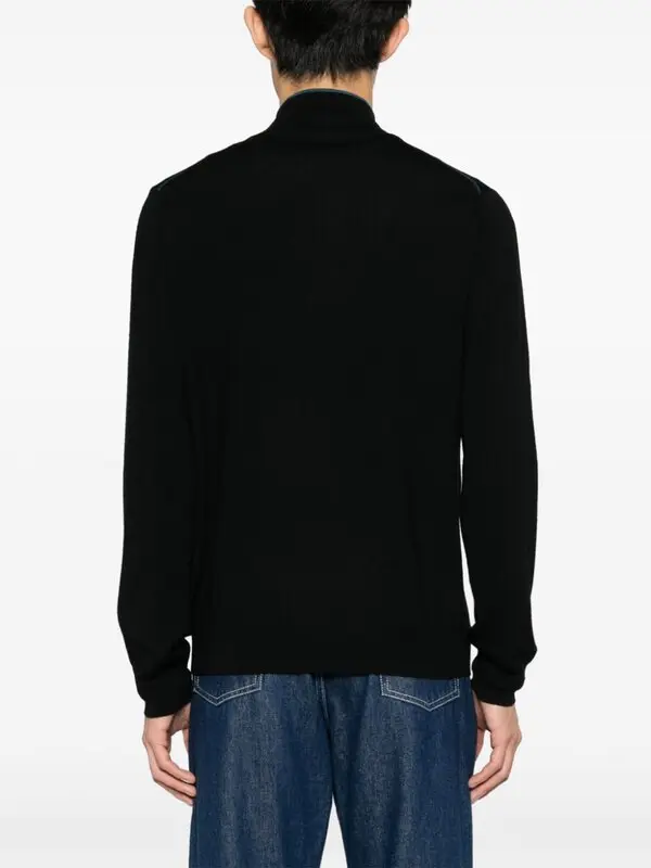 Paul Smith Embroidered Merino Wool Jumper - Black